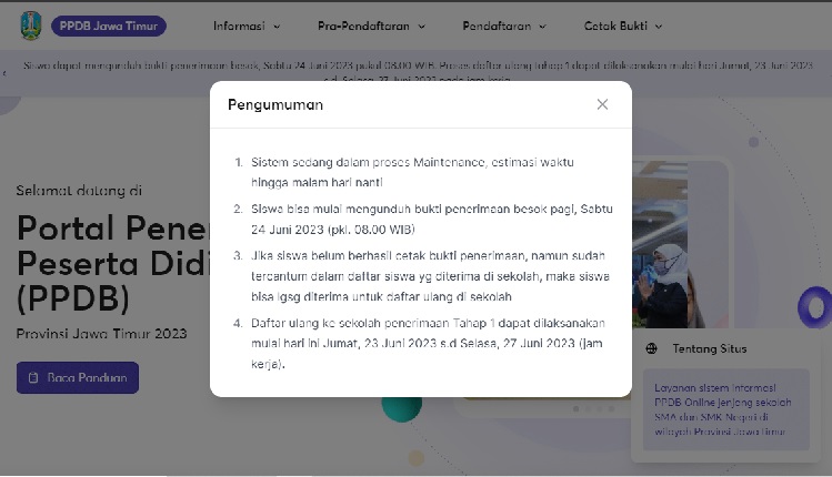 Sistem Pengumuman PPDB Online Jatim Gangguan, Orang Tua Kecewa | BANGSAONLINE.com - Berita ...