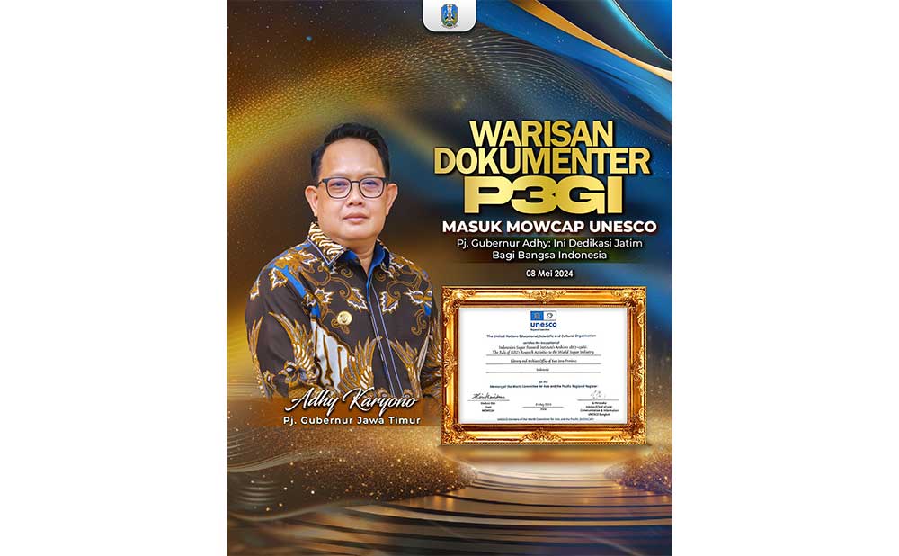 Warisan Dokumenter P3GI Masuk MOWCAP UNESCO, Pj Gubernur Adhy: Dedikasi ...