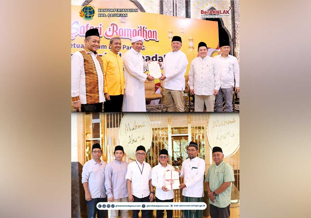 Menteri Nusron Serahkan Sertifikat Wakaf Elektronik untuk PP Dalwa Pasuruan