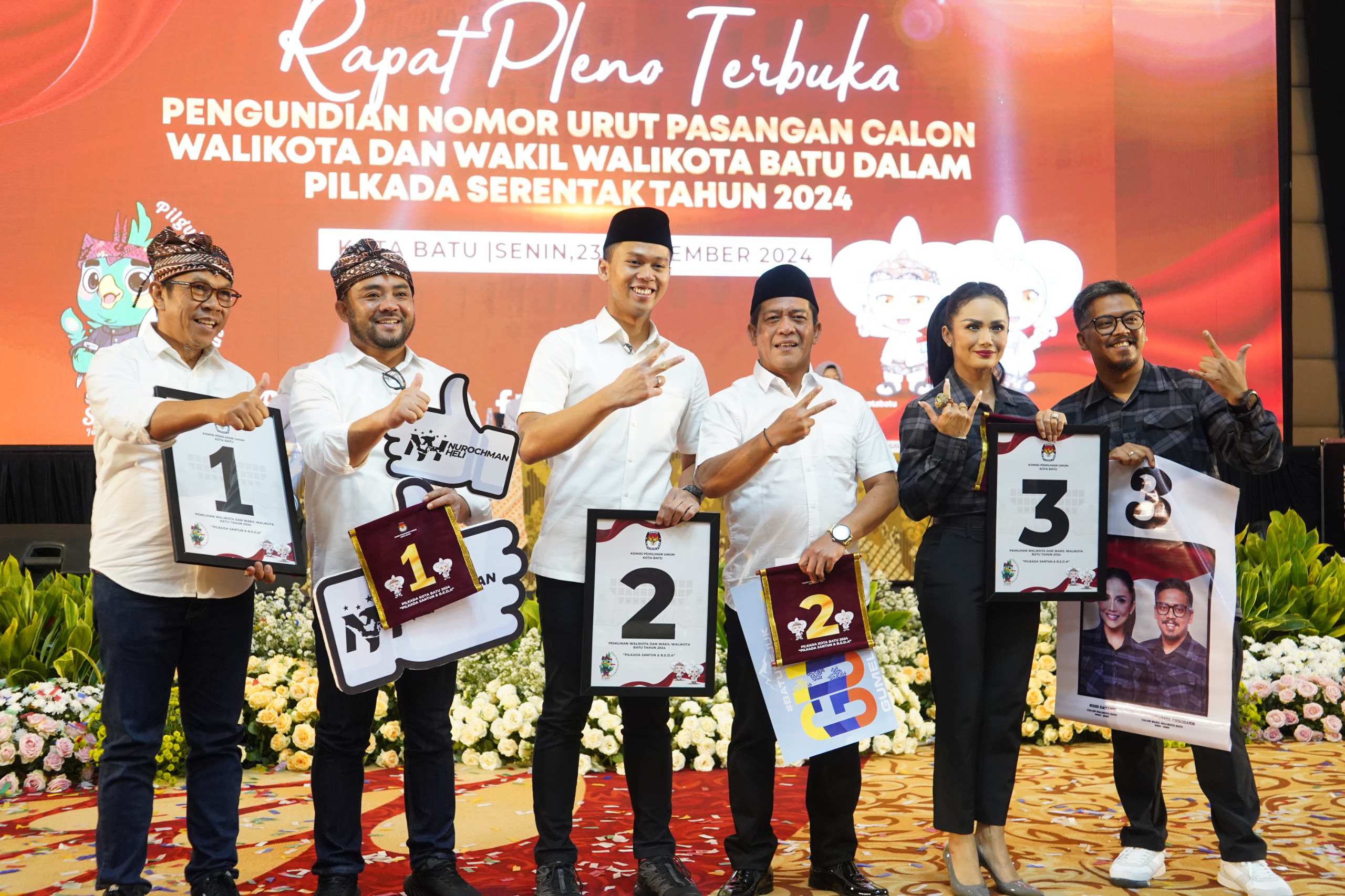Sah! KPU Undi dan Tetapkan Nomor Tiga Paslon Peserta Pilwali Batu 2024 | BANGSAONLINE.com ...